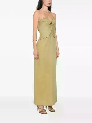 ADRIANA DEGREAS Strapless Maxi Dress With Bead Detail