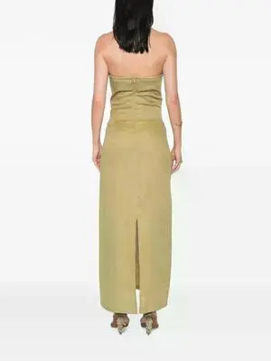 ADRIANA DEGREAS Strapless Maxi Dress With Bead Detail