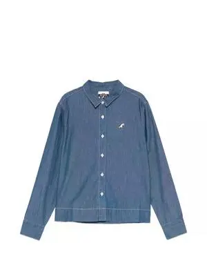 AGNES B. Embroidered Dinosaur Shirt - Blue