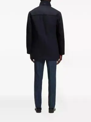 BOSS Formal Coat In Italian Fabric With Stand Collar