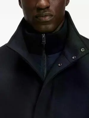 BOSS Formal Coat In Italian Fabric With Stand Collar