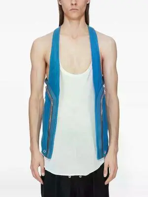 Rick Owens Temple Zip-detail Leather Vest - Black