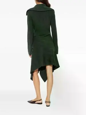 GANNI Ribbed-knit Handkerchief Hem Dress