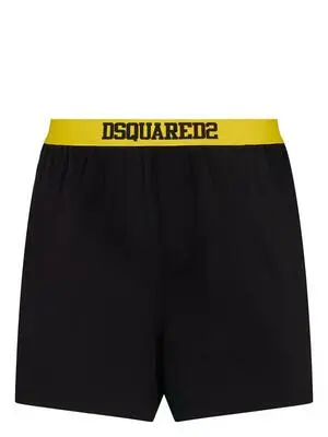 Dsquared2 Logo-print Strap Cotton-blend Boxers - Black