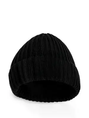 Malo Ribbed Knit Beanie Hat - Black