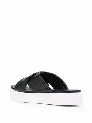 UGG Leather Crossover Strap Platform Sandals