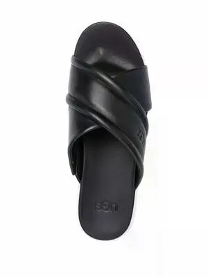 UGG Leather Crossover Strap Platform Sandals