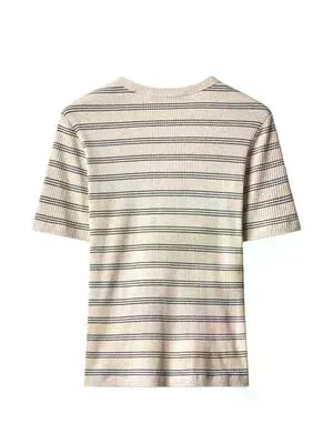 Maison Kitsuné Baby Fox Striped Ribbed T-shirt