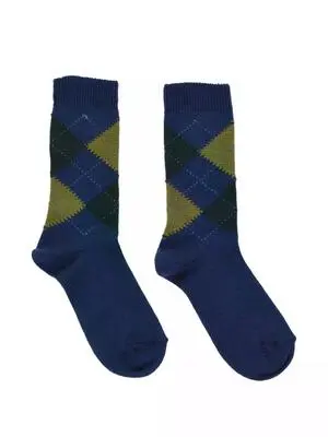 Maria La Rosa Argyle-intarsia Wool Socks - Blue