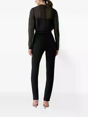 Carolina Herrera Silk Floral Embroidered Sheer Organza Blouse