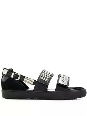 TOGA VIRILIS Touch-strap Sandals - Black