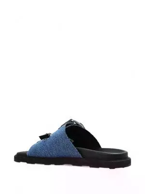 Moschino Double Buckle Denim Sandals