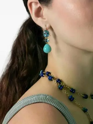 SYLVA & CIE Blue Topaz Amazonite Drop Earrings