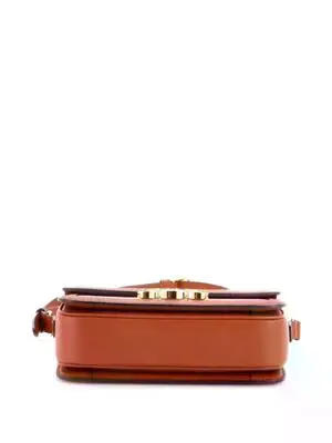 Celine Triomphe Shoulder Bag In Canvas And Leather - Brown