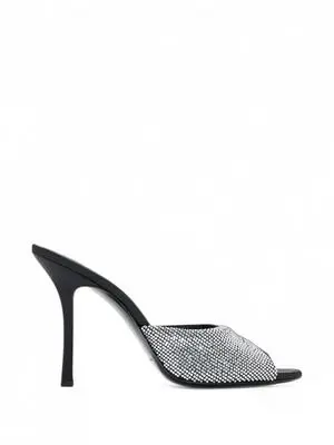 Alexander Wang Cher Crystal Hotfix Stiletto Mule - Silver