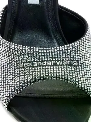 Alexander Wang Cher Crystal Hotfix Stiletto Mule - Silver