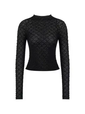 LANVIN High-neck Top In Wool And Mohair