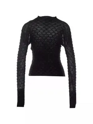 LANVIN High-neck Top In Wool And Mohair