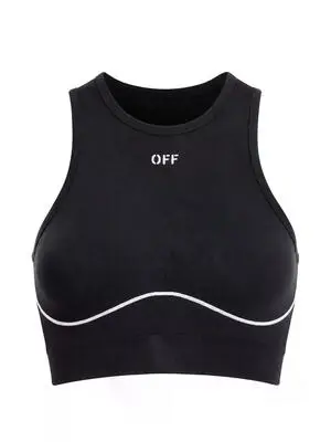 Off-White Logo-print Cropped Top - Black