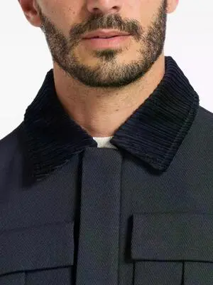 Manière De Voir Maniere De Voir Twill Trucker Jacket With Velvet Collar
