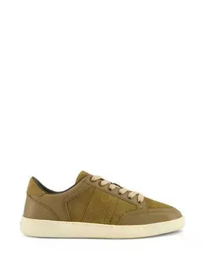 FERRAGAMO Suede And Leather Low-top Trainers - Brown