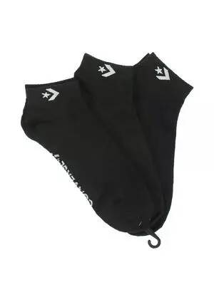 CONVERSE Logo-embroidered Ankle Socks - Black