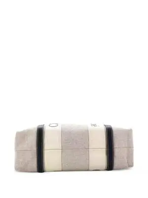 Chloé Woody Canvas With Leather Medium Tote Bag