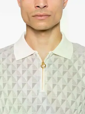 Stefano Ricci Geometric-pattern Long-sleeve Polo Shirt