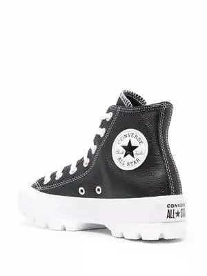 CONVERSE Logo Patch Lugged Leather Trainers