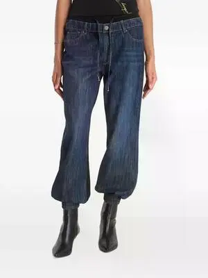 Desigual Drawstring Waist Cuffed Hem Jeans