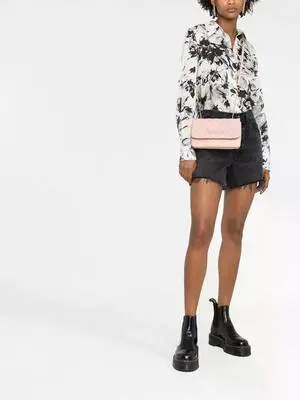 Moschino Logo Plaque Quilted Crossbody Bag