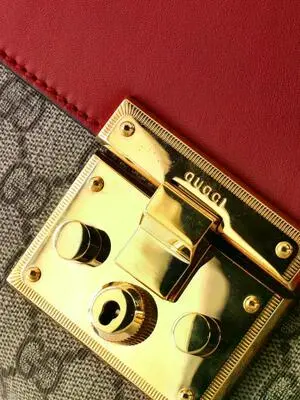 Gucci Padlock Gg Coated Canvas And Leather Medium Shoulder Bag