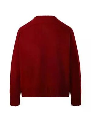 BEYOU Ribbed-trim Drop-shoulder Sweater