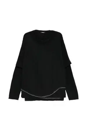 Undercover Zip-detail Layered Long-sleeve T-shirt