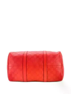 Gucci Embossed Leather Medium Boston Bag - Red