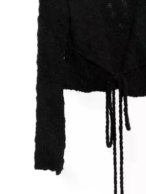 Fendi 1990s Tie-fastening Textured-knit Cardigan