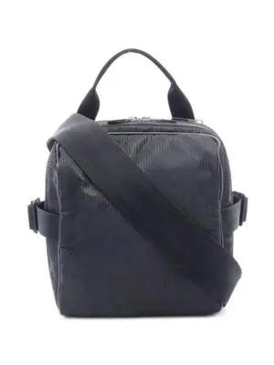Burberry 2010s Check Jacquard Messenger Bag - Black