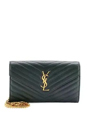 Saint Laurent Classic Monogram Wallet On Chain Bag - Green