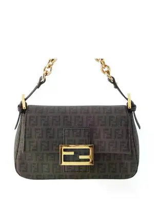 Fendi 2010-2026 Mini Zucchino Spalmati Chain Mamma Forever Shoulder Bag - Brown