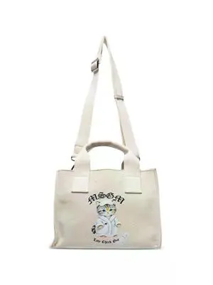 MSGM Cat-print Tote Bag - Neutrals
