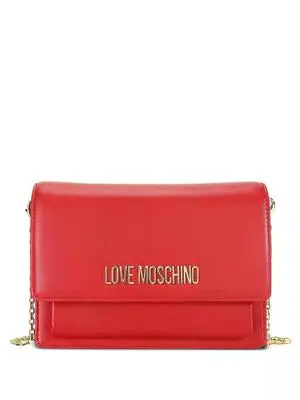 Moschino Logo-plaque Chain-link Clutch Bag - Red