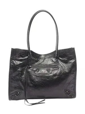 Balenciaga 20th Century Medium Leather Le City Tote Bag - Black