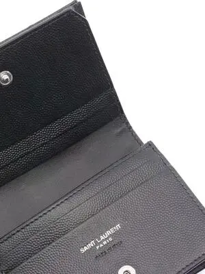 Saint Laurent 2020s Cassandre Leather Wallet Black