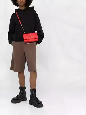 Moschino Logo-plaque Quilted Crossbody Bag - Red