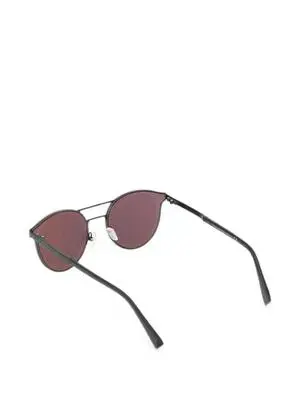 Zegna Herringbone-pattern Round-frame Sunglasses - Neutrals