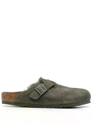 BIRKENSTOCK Boston Suede Slippers - Green