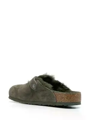 BIRKENSTOCK Boston Suede Shearling Lined Clog - Green