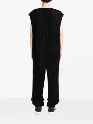 Rick Owens Ribbed-knit Sleeveless Cardicoat