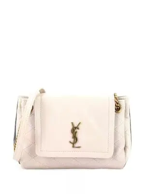 Saint Laurent Nolita Satchel Quilted Leather Mini Crossbody Bag - Neutrals