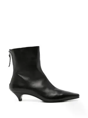 HALMANERA Leather Ankle Boots - Black